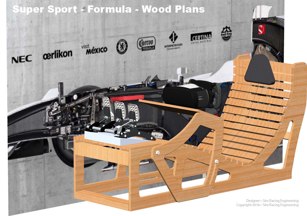 Plans - Super Sport - F1 Seat - Wood – Open Sim Rigs